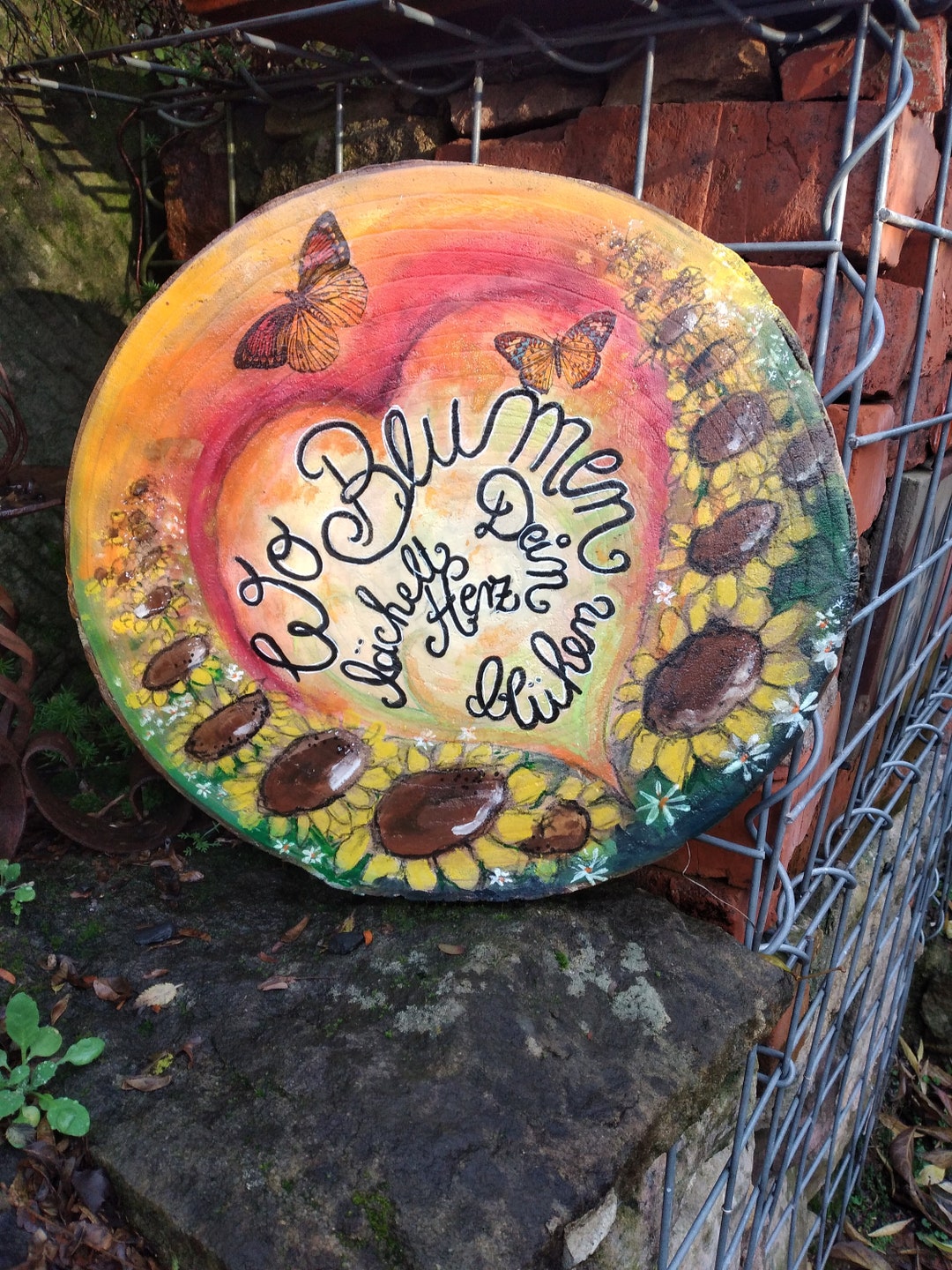 Hand-painted Wooden Disc, Hand-painted Wooden Disc With Slogan - Etsy