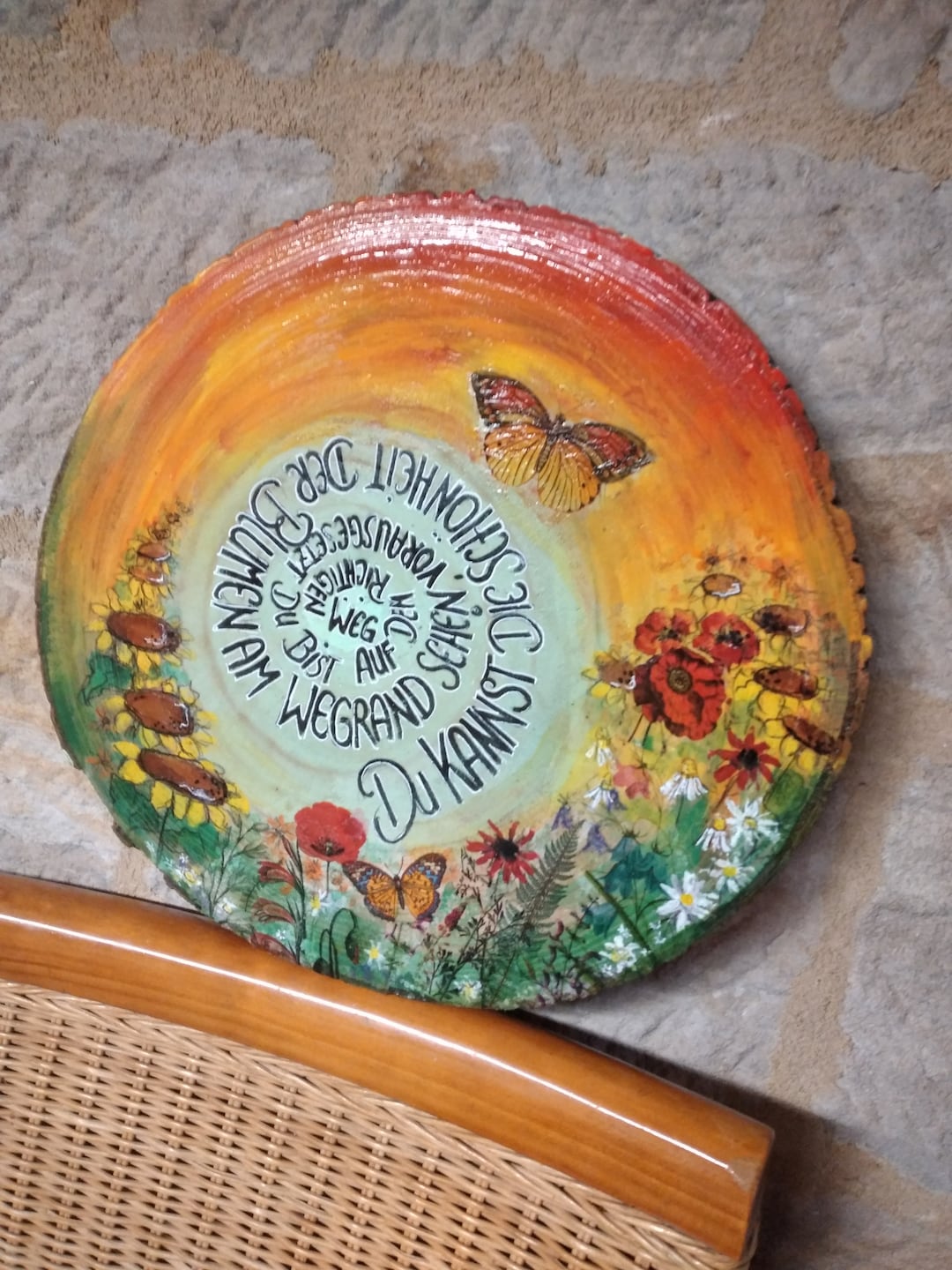 Hand-painted Tree Disc , Garden Decoration , Decoration - Etsy