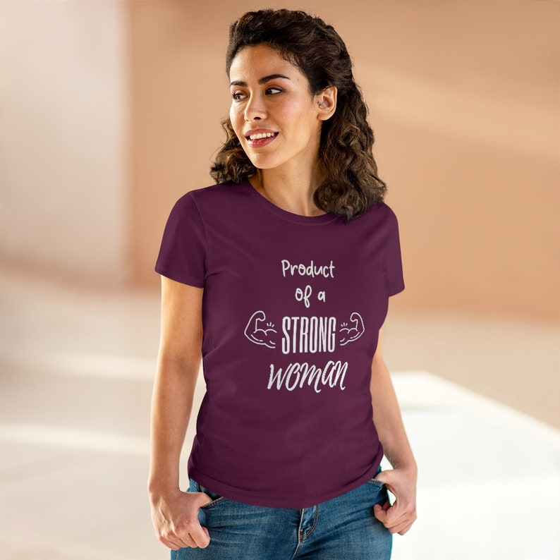 Product of a Strong Woman Women's Heavy Cotton Tee Strong Female ...