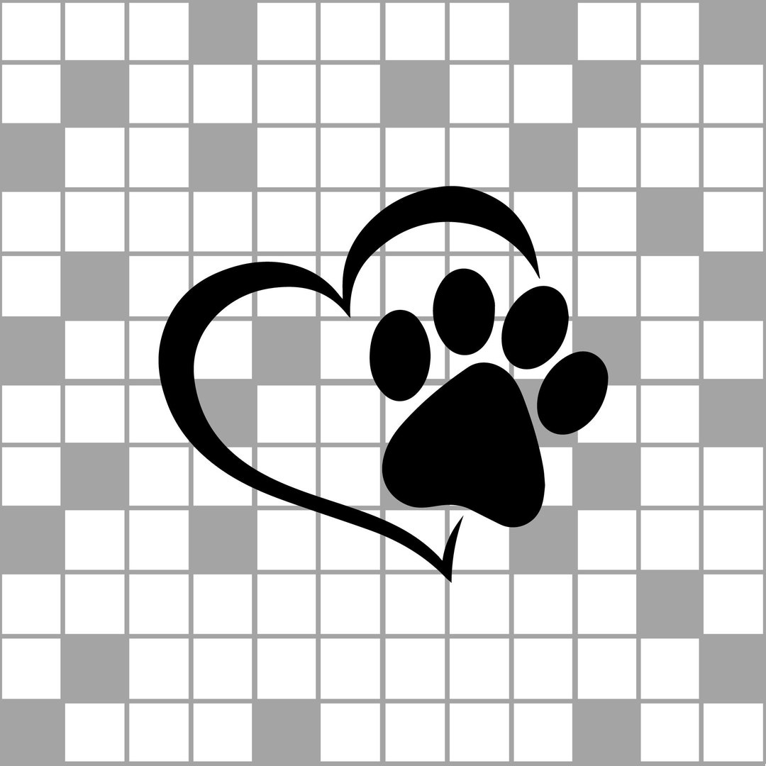 Paw Print Heart Vinyl Transfer Sticker - Etsy