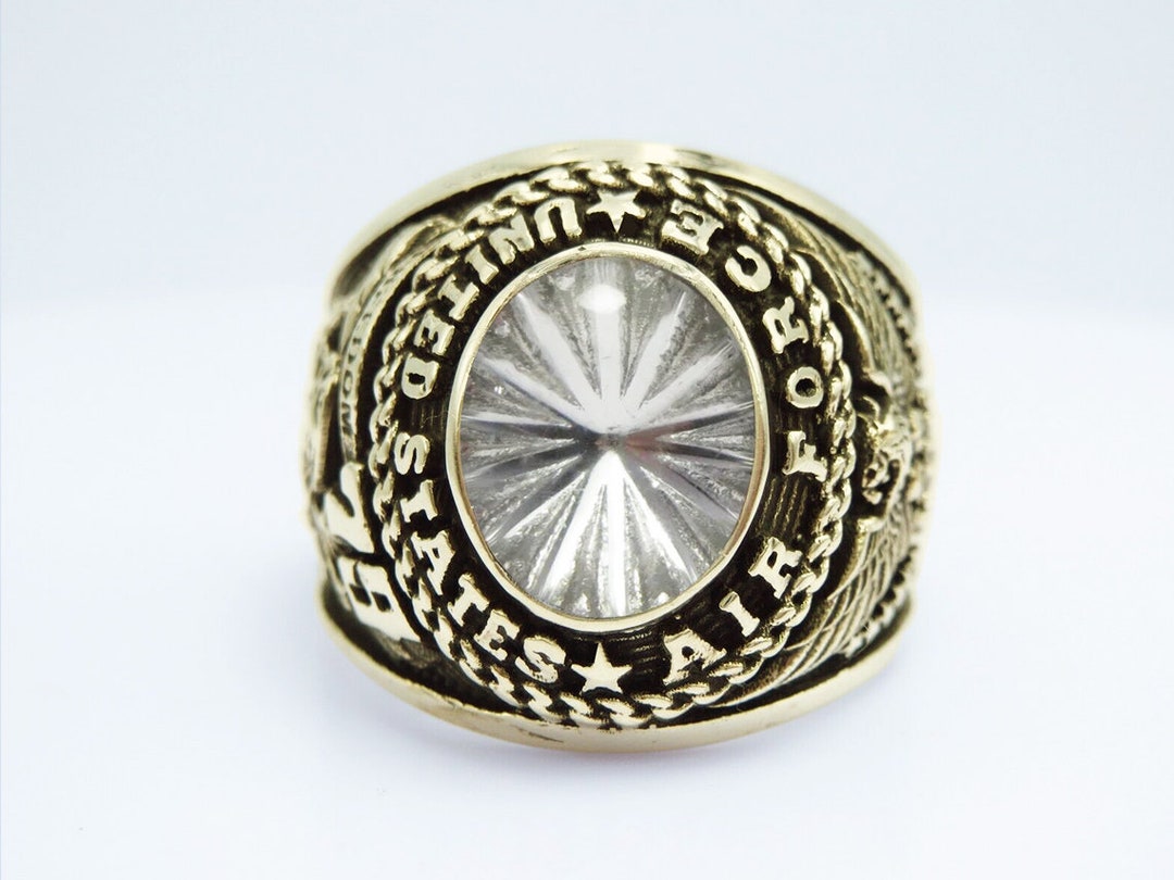US Air Force Ring 1979 USNA Sterling 10KP Gold Plated - Etsy