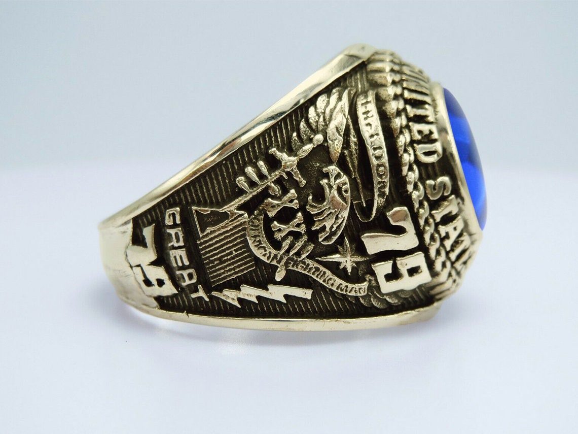 US Air Force Ring 1979 USNA Sterling 10KP Gold Plated - Etsy