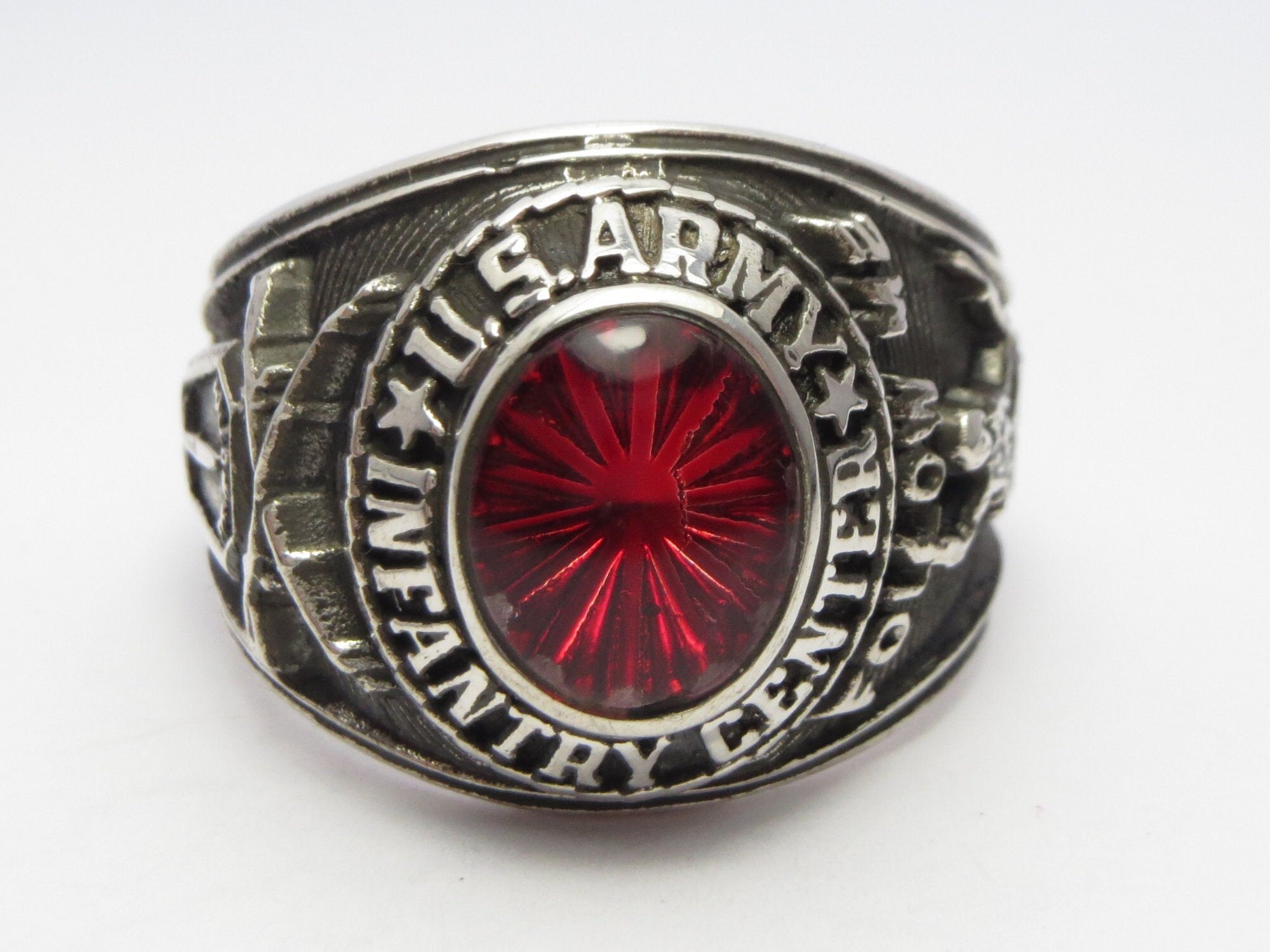 US Army Ring INFANTRY CENTER Follow me Sterling Silver 925 | Etsy