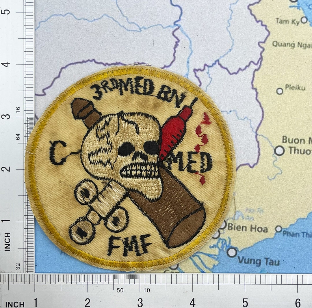 Patch , USMC Marine 3rd Medical Battalion C MED Fleet Marine Force FMF ...