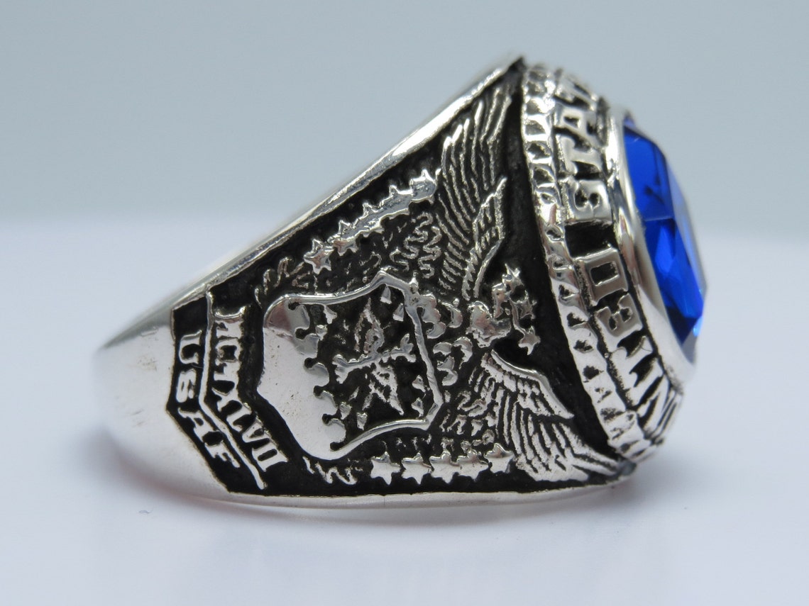 US Air Force Ring USA USAF Sterling Silver 925 Men - Etsy