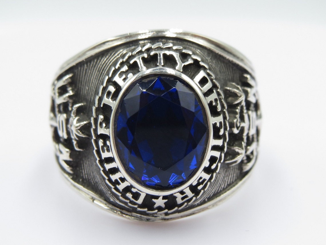 US Navy Ring Chief Petty Officer USN Sterling Silver 925 | Etsy