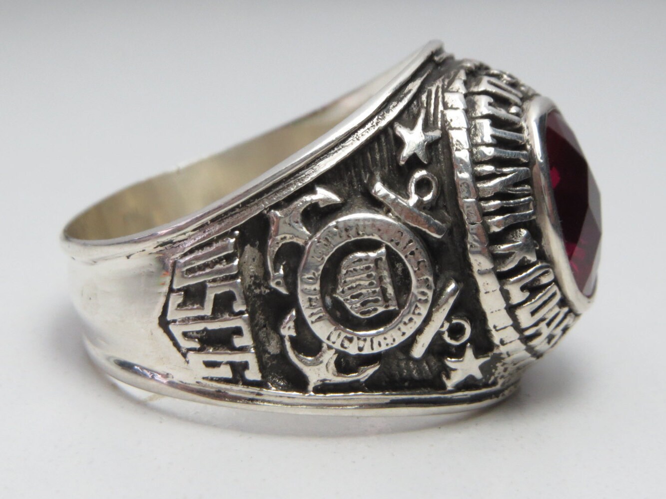 US Coast Guard Ring USCG Sterling Silver 925 Gift - Etsy