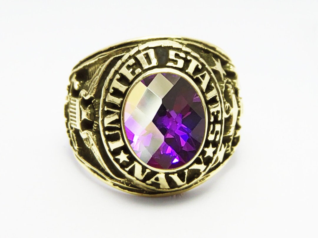 US Navy Ring , USN , Sterling 10KP Gold Plated , Army , Gift , Military ...