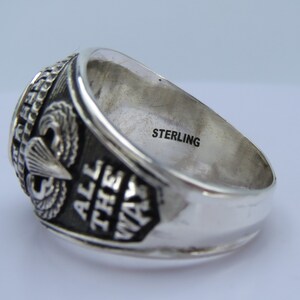 US Paratrooper Ring , USA , Airborne , All the Way , Sterling Silver ...