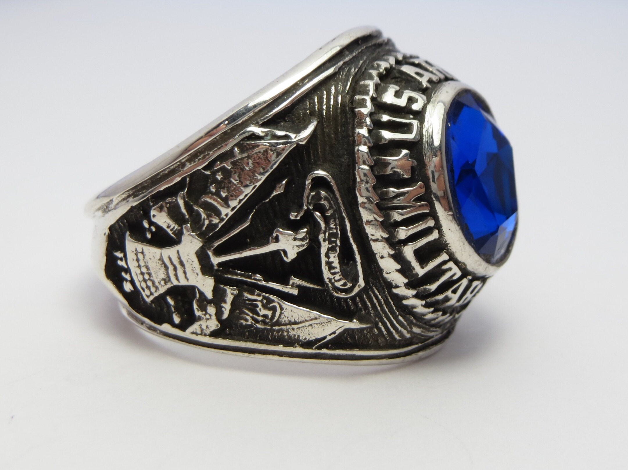 US Army Ring Military POL MP Sterling Silver 925 Your | Etsy