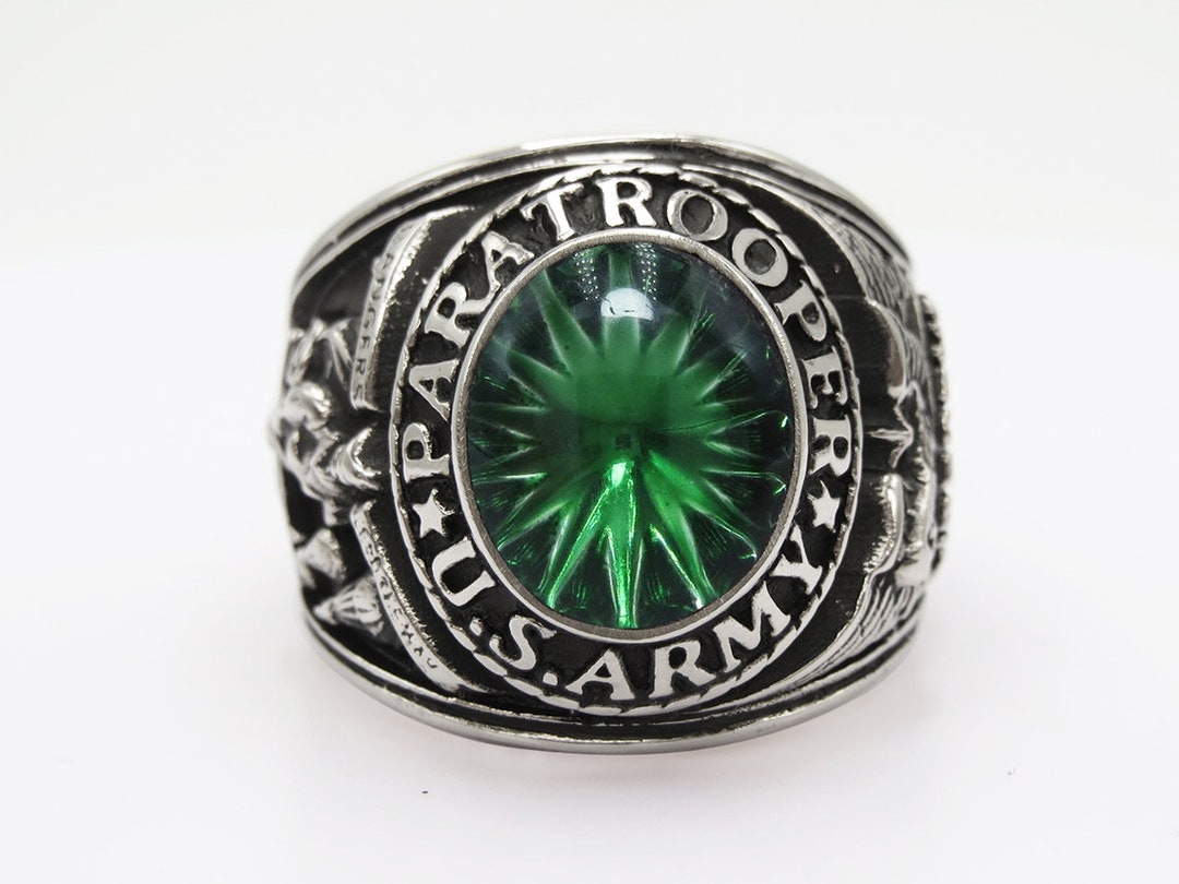 US Paratrooper Ring , USA , ARMY , Sterling Silver 925 , Military ...