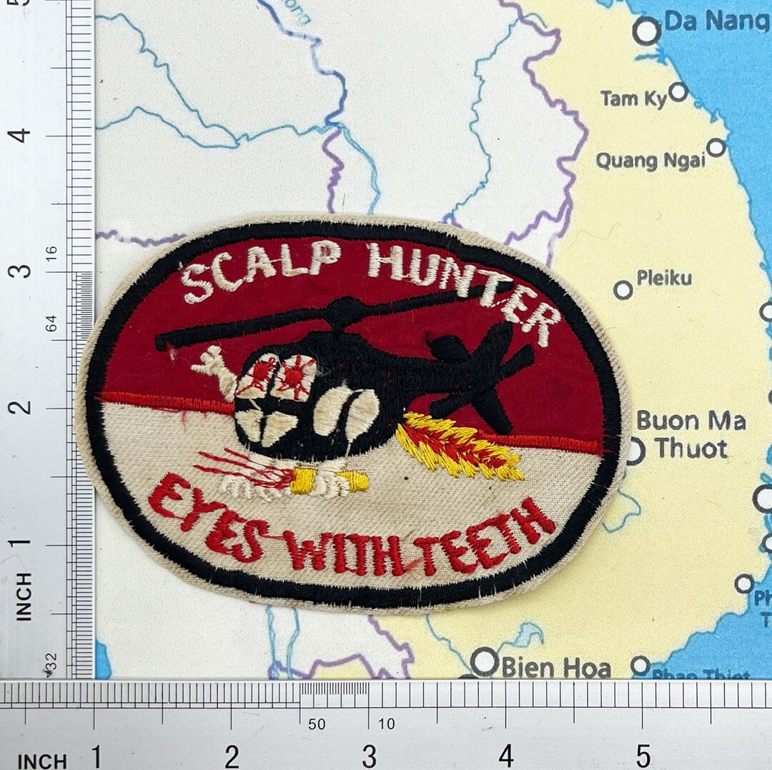 Patch , 17th Cavalry , Hunter , Eyes With Teeth , Vietnam War Patch ...