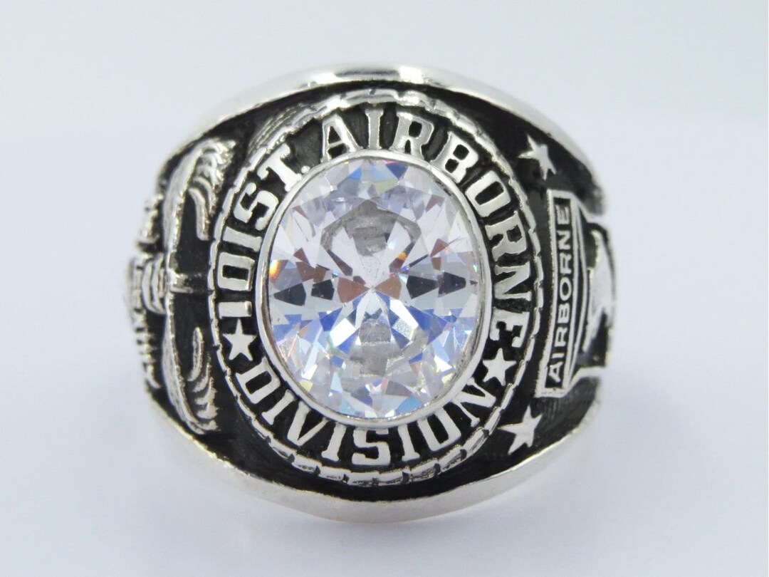 101st Airborne Division Ring , Air Assault , Sterling Silver 925 ...