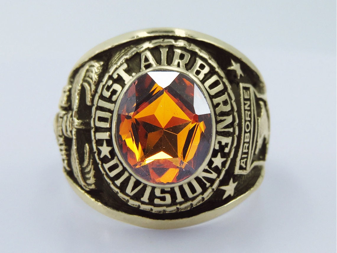 101st Airborne Division Ring Sterling 10KP Gold Plated - Etsy