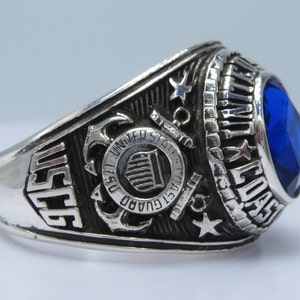 US Coast Guard Ring , USCG , Sterling Silver 925 , Gift , Military Ring ...