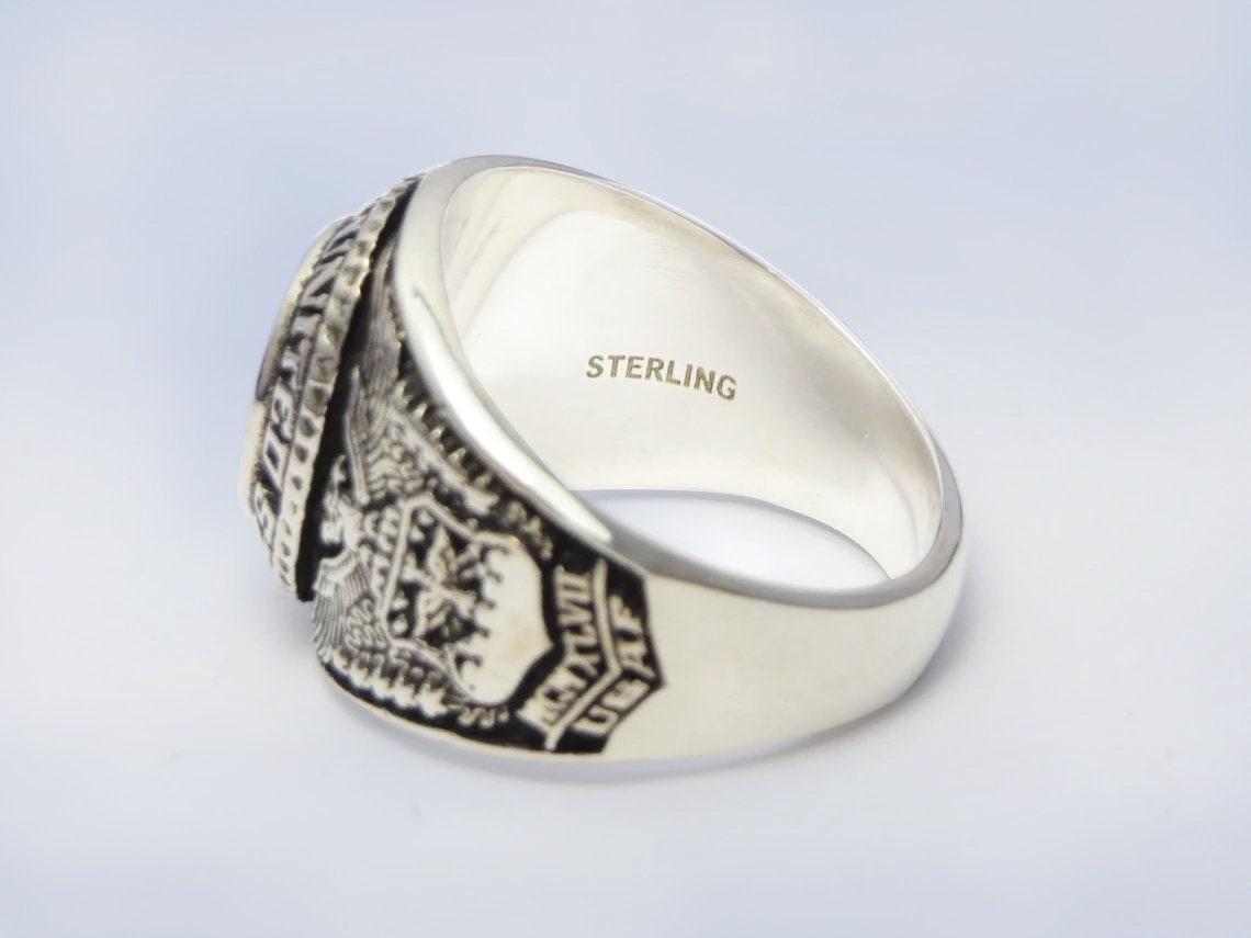 US Air Force Ring USA USAF Sterling Silver 925 Men | Etsy