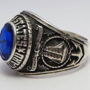 US Coast Guard Ring , USCG , Sterling Silver 925 , Gift , Military Ring ...