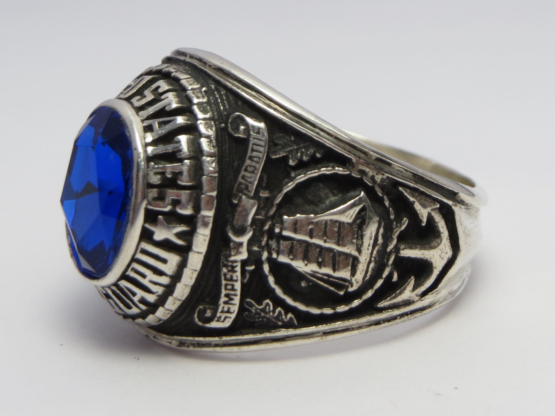 US Coast Guard Ring USCG Sterling Silver 925 Gift | Etsy