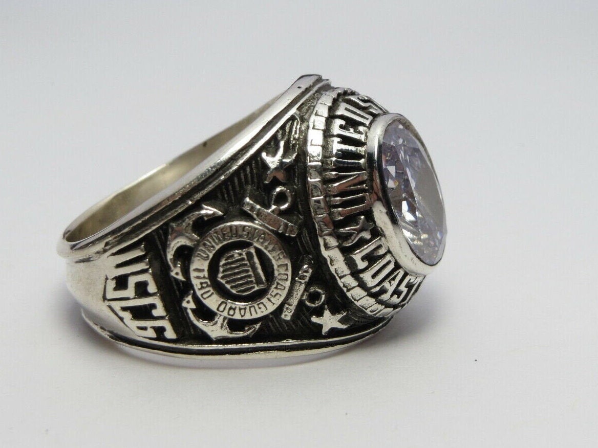 US Coast Guard Ring USCG Sterling Silver 925 Gift | Etsy