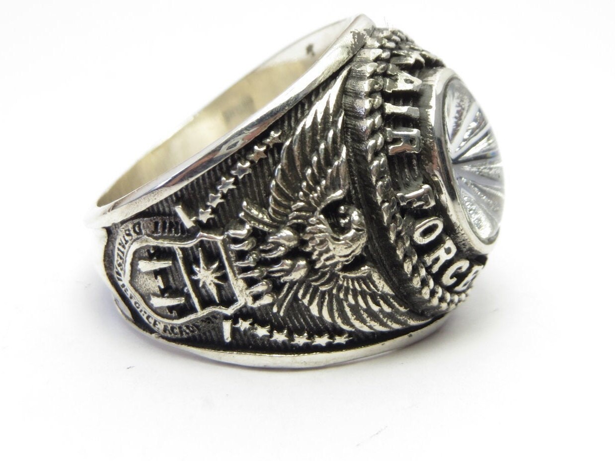 US Air Force Ring Sterling Silver 925 Gift Military Ring - Etsy