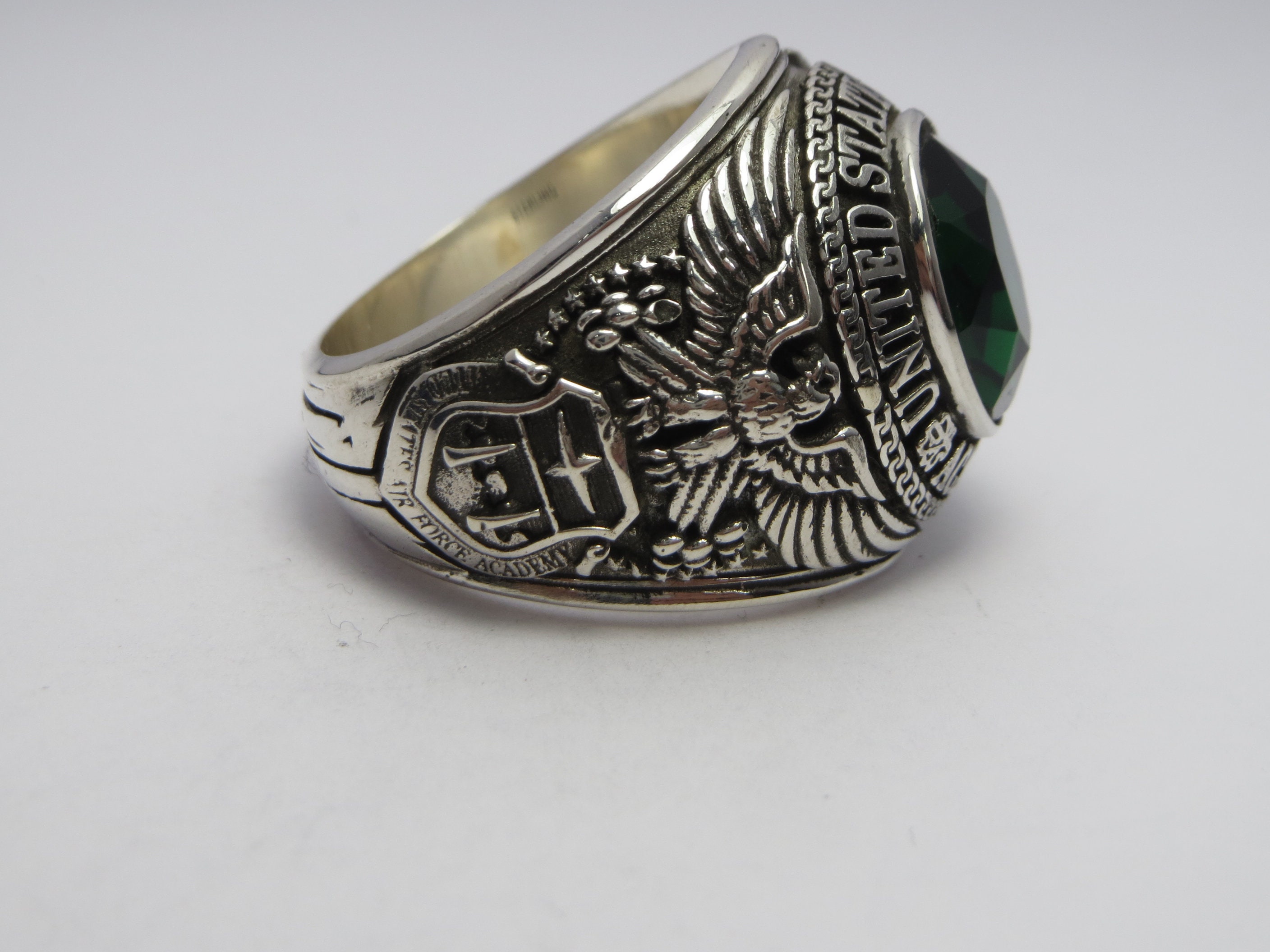 US Air Force Ring USAF USNA Sterling Silver 925 School - Etsy