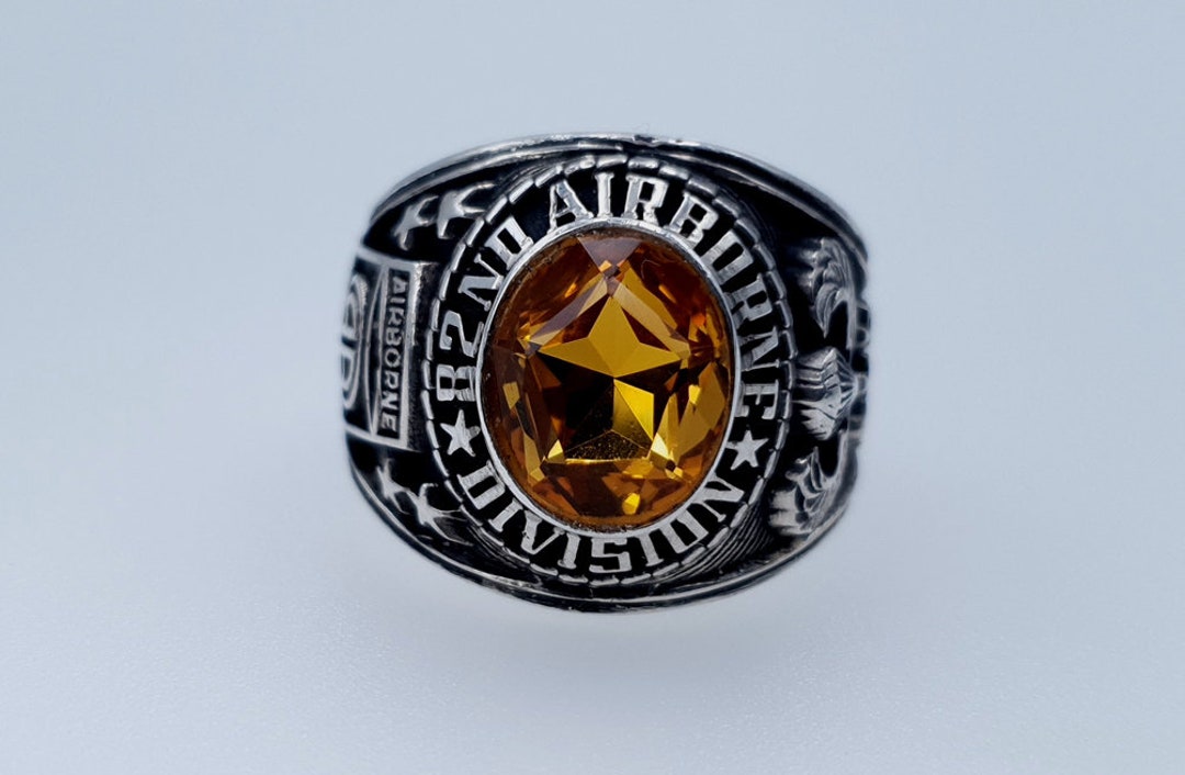 82nd Airborne Division Ring , Sterling Silver 925 , Military , Army ...