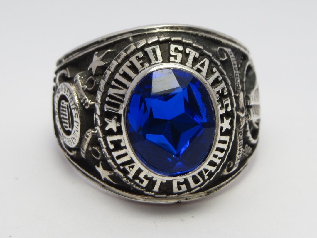 US Coast Guard Ring , USCG , Sterling Silver 925 , Gift , Military Ring ...