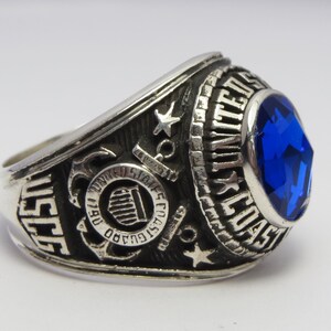 US Coast Guard Ring USCG Sterling Silver 925 Gift | Etsy