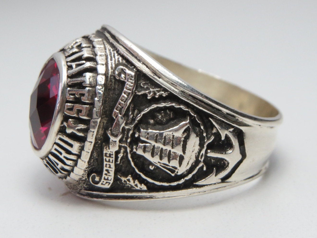 US Coast Guard Ring USCG Sterling Silver 925 Gift - Etsy