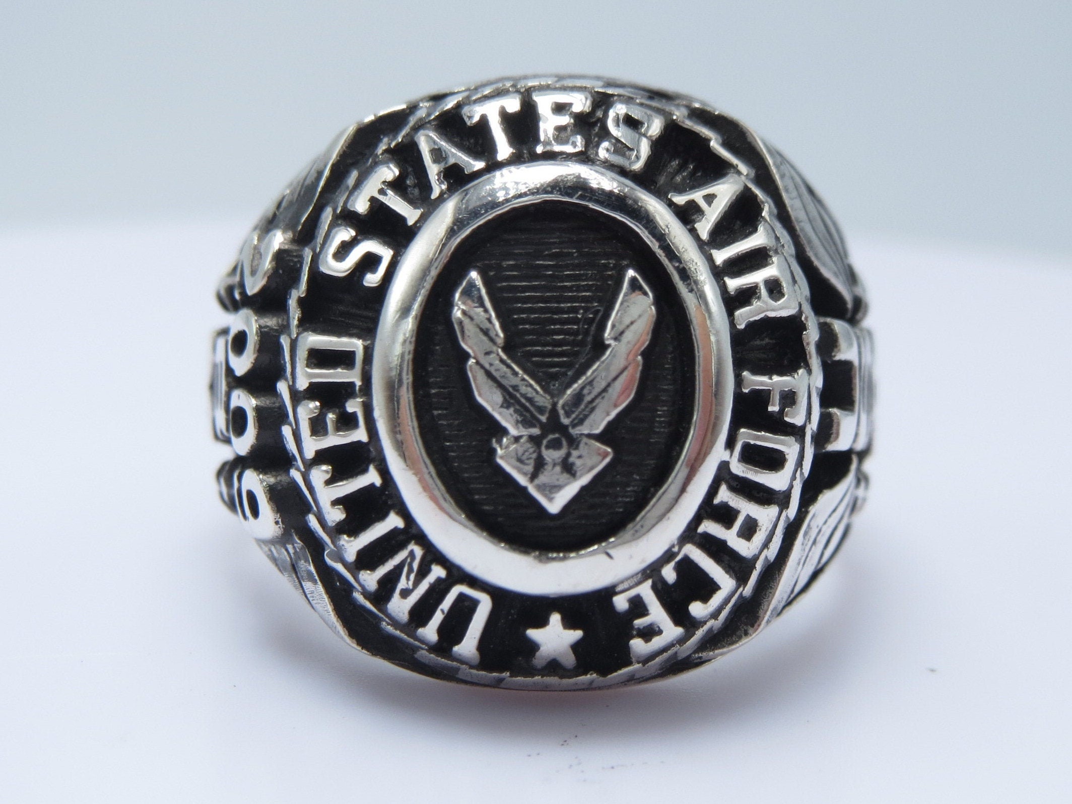 US Air Force Ring 2009 BMT USAF Sterling Silver 925 - Etsy