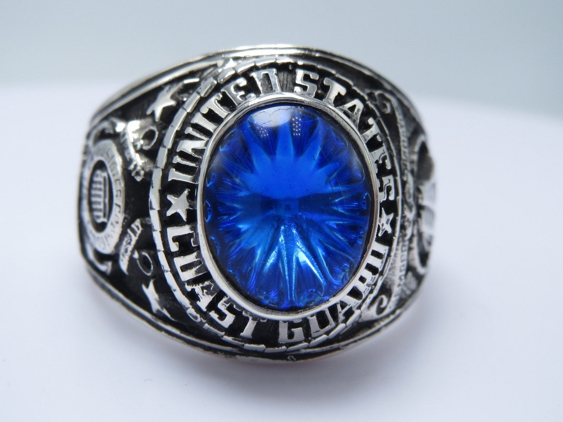 US Coast Guard Ring USCG Sterling Silver 925 Gift | Etsy
