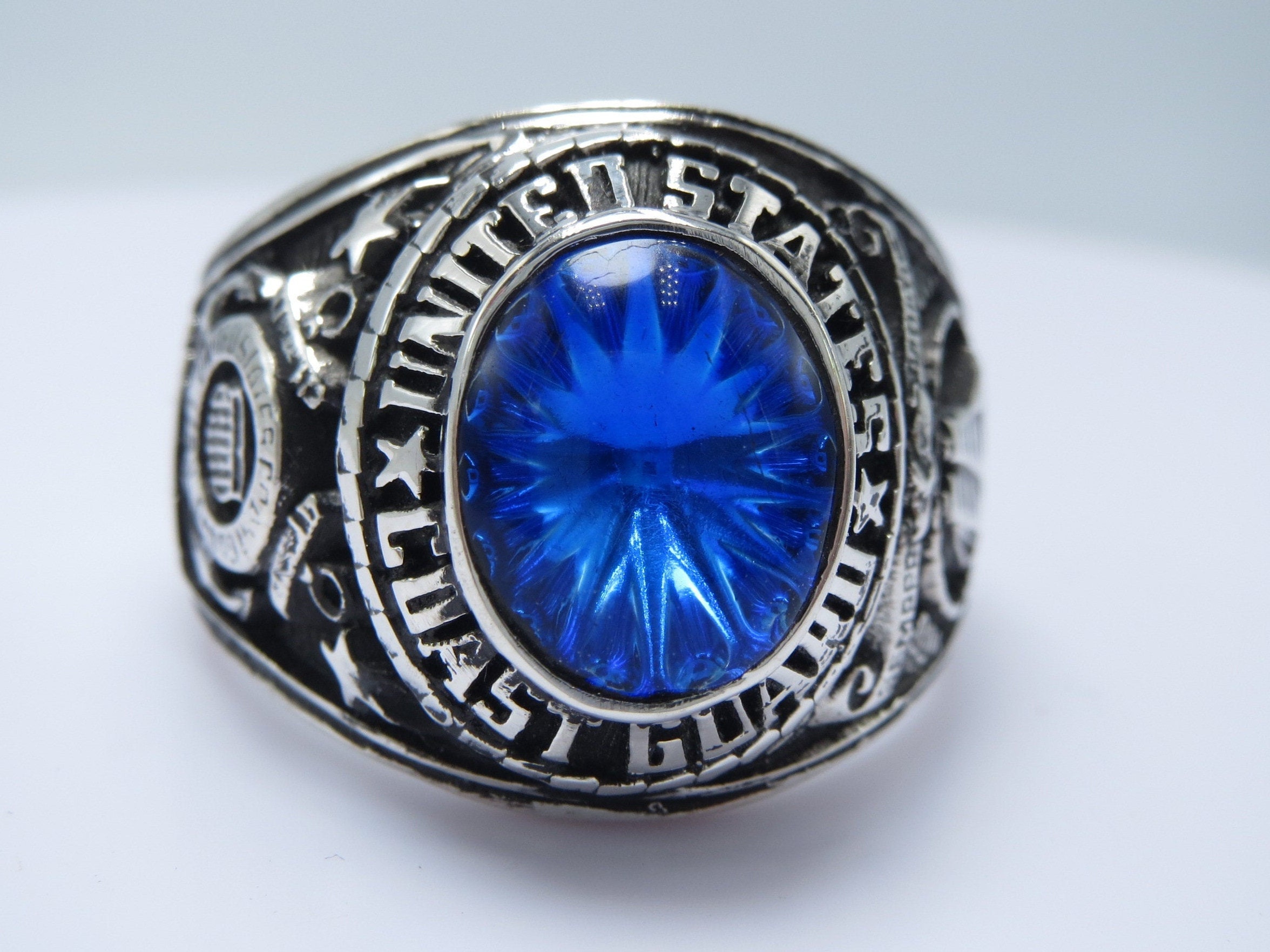 US Coast Guard Ring USCG Sterling Silver 925 Gift | Etsy
