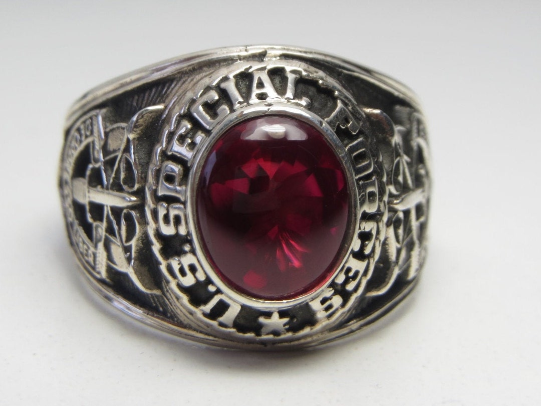 US Special Forces Ring , Sterling Silver 925 , Gift , Military Ring ...
