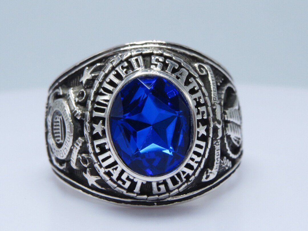US Coast Guard Ring , USCG , Sterling Silver 925 , Gift , Military Ring ...