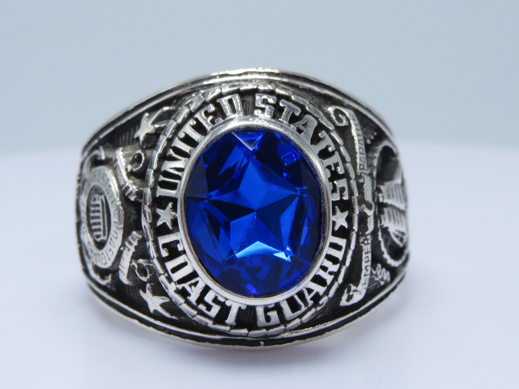 US Coast Guard Ring USCG Sterling Silver 925 Gift | Etsy
