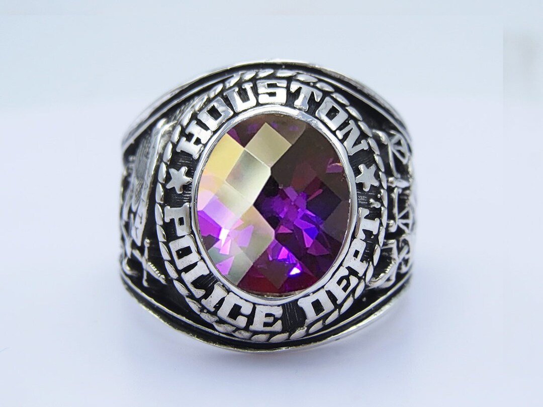 Houston Police Dept Ring Sterling Silver 925 Military - Etsy