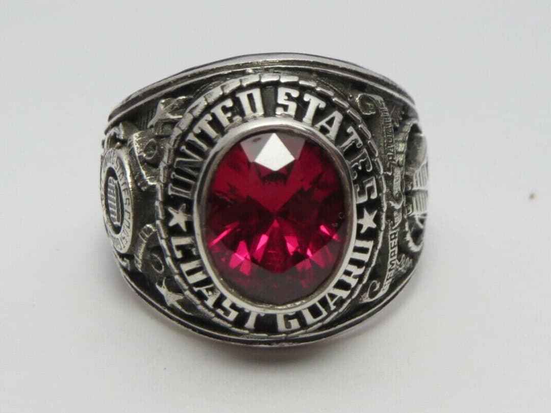 US Coast Guard Ring , USCG , Sterling Silver 925 , Gift , Military Ring ...