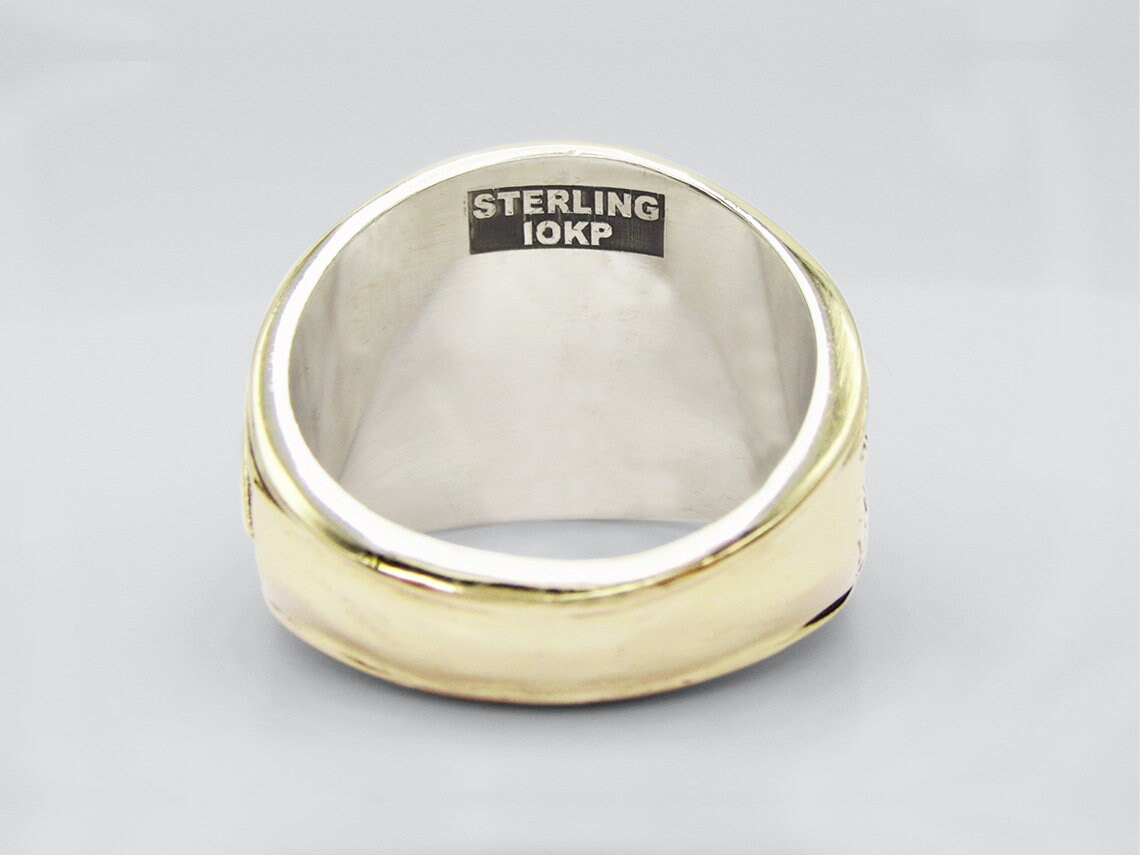 US Navy Ring USN Sterling 10KP Gold Plated Army Gift | Etsy