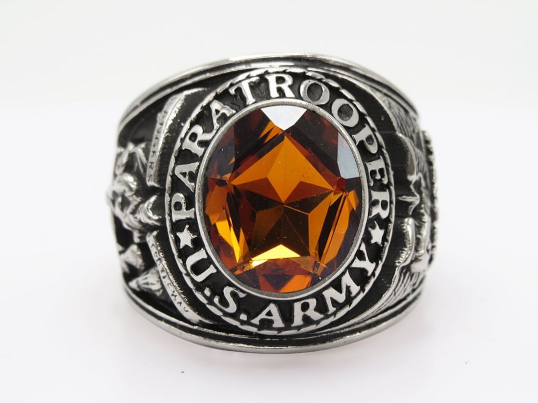 US Paratrooper Ring , USA , ARMY , Sterling Silver 925 , Military ...