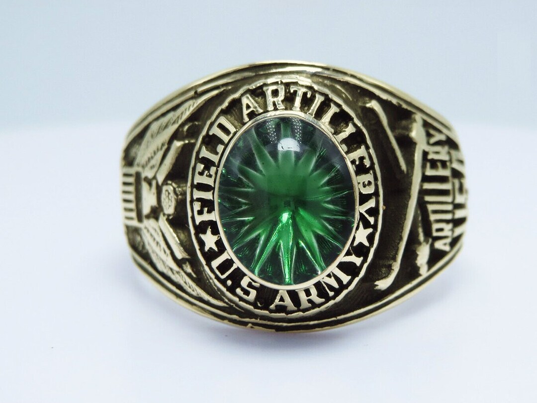 Field Artillery Ring , Us Army Ring , Sterling 10KP Gold Plated ...