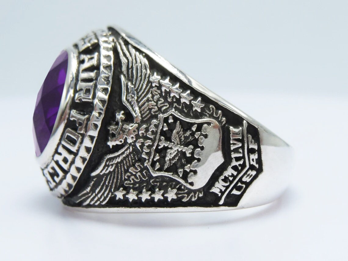 US Air Force Ring USA USAF Sterling Silver 925 Men | Etsy