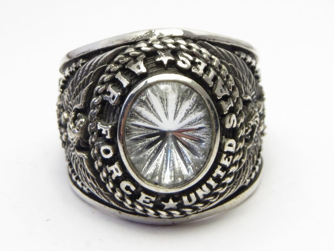 US Air Force Ring , Sterling Silver 925 , Gift , Military Ring , Your ...