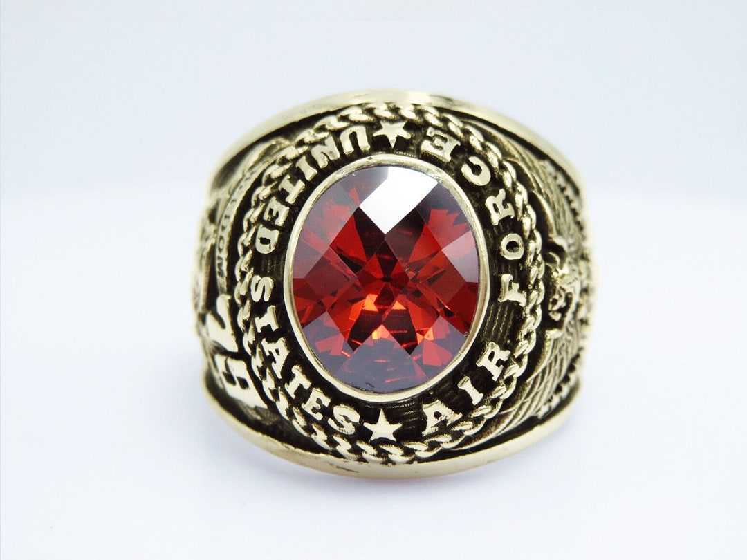 US Air Force Ring , 1970, USNA , USAF , Sterling 10KP Gold Plated ...