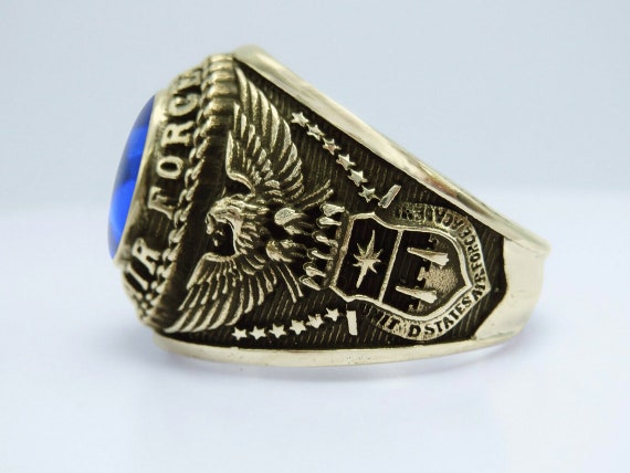 US Air Force Ring 1979 USNA Sterling 10KP Gold Plated - Etsy