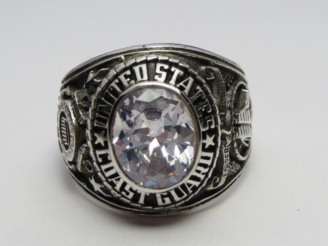 US Coast Guard Ring , USCG , Sterling Silver 925 , Gift , Military Ring ...