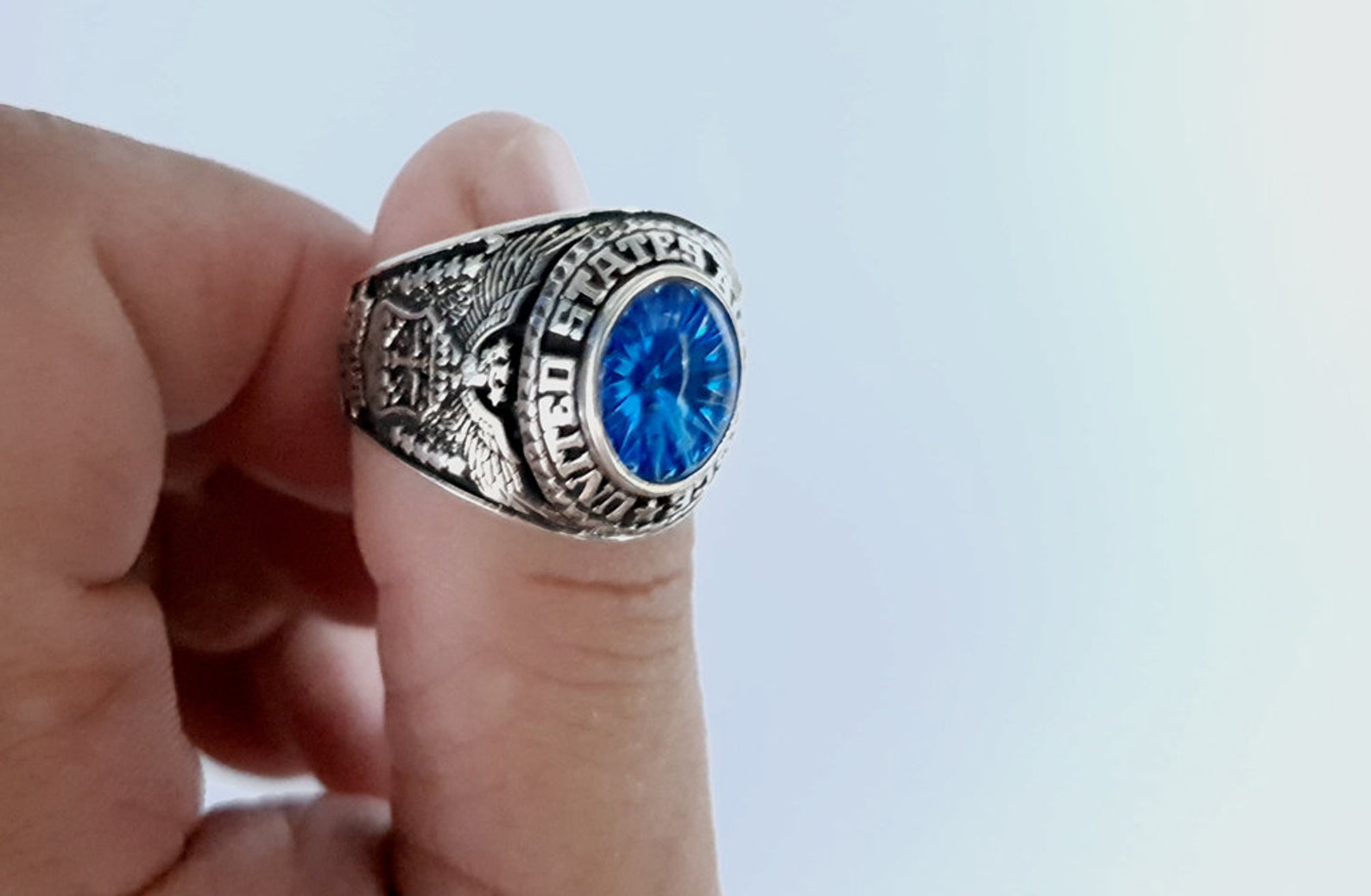 US Air Force Ring Sterling Silver 925 Gift Military Ring - Etsy