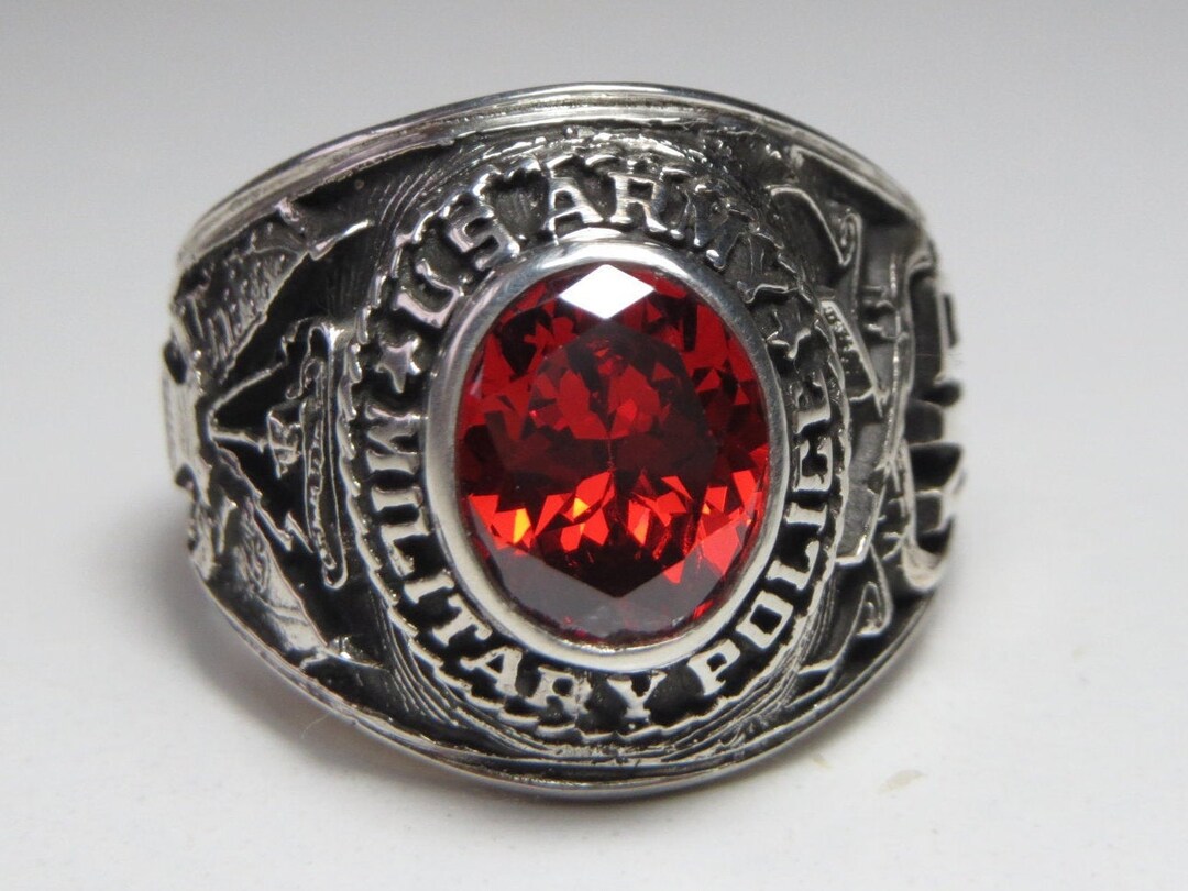 US Army Ring , Military Pol , Sterling Silver 925 , YOUR SIZE , Gift ...