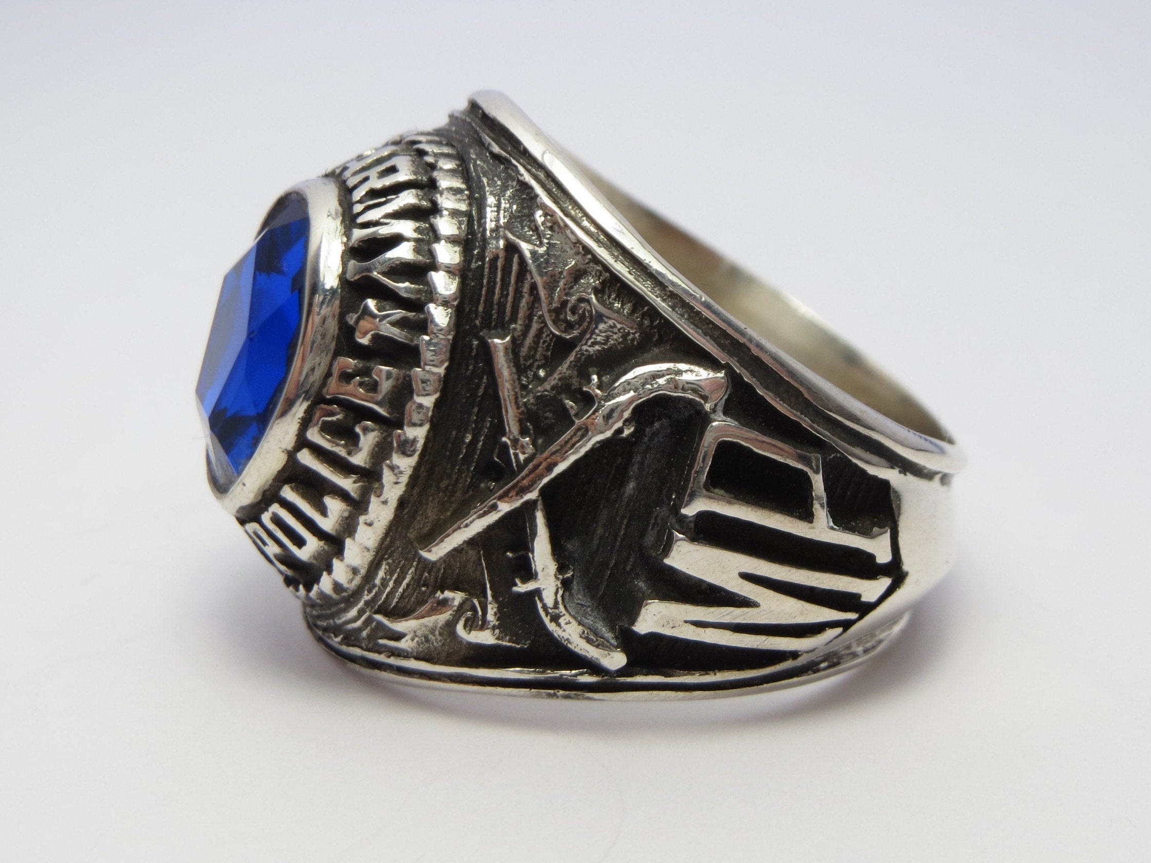 US Army Ring Military POL MP Sterling Silver 925 Your | Etsy