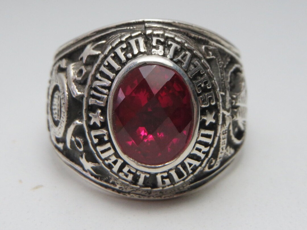 US Coast Guard Ring USCG Sterling Silver 925 Gift - Etsy