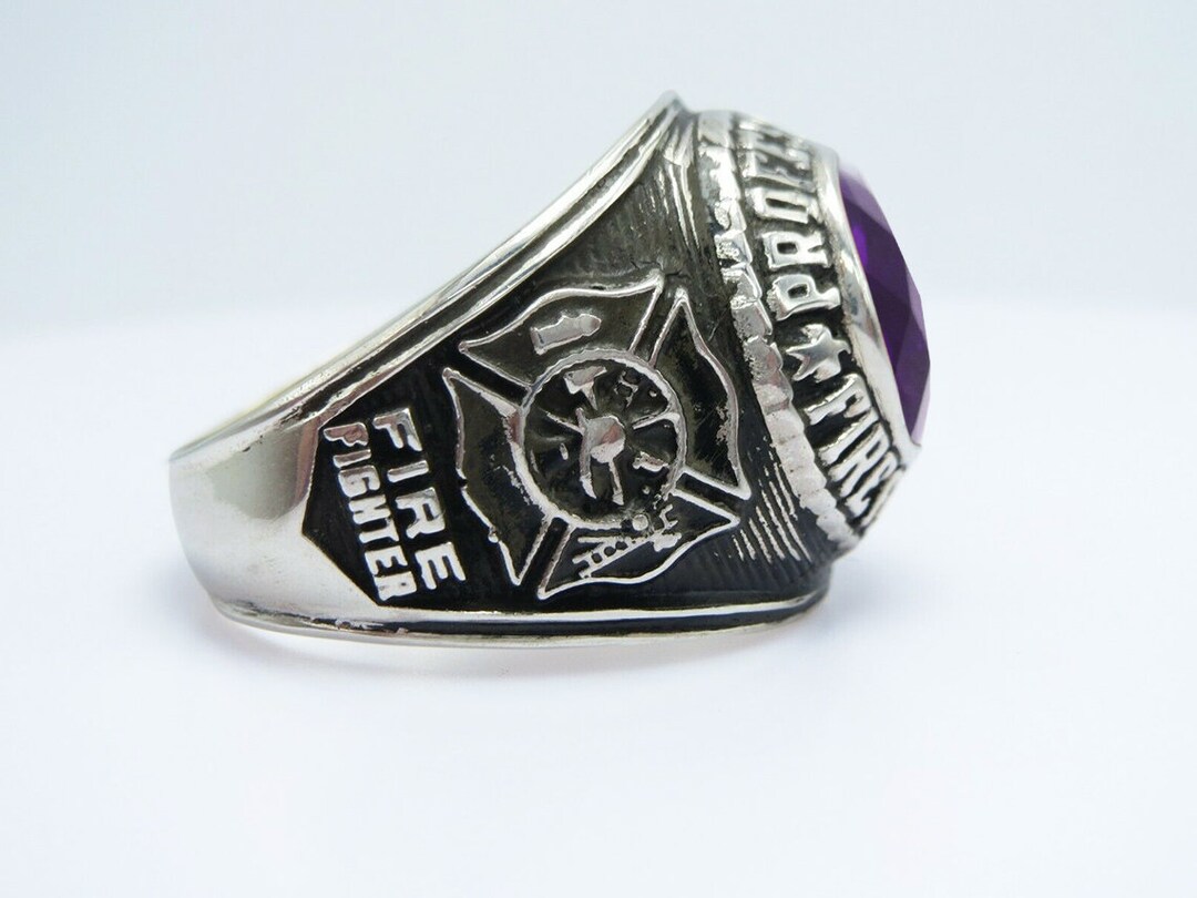 Professional Fire Fighters Ring , Fire Dept , Sterling Silver 925 ...